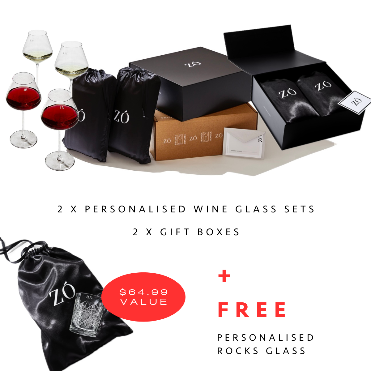 Personalised Glassware | Custom Engraved Glasses | ZÓ Personalised